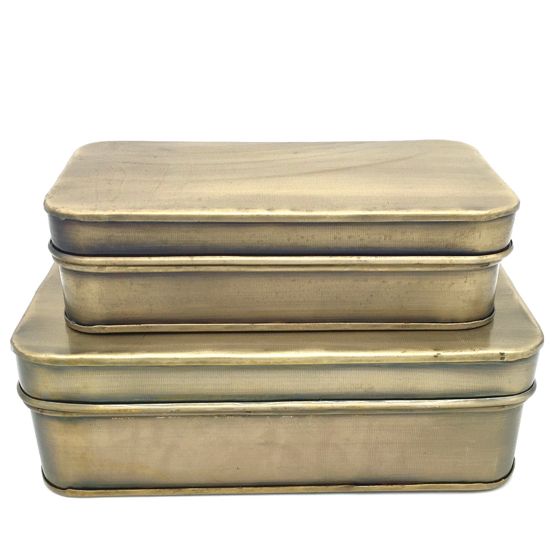Antique Gold Metal Box - 2 Sizes | Arlo & Elm